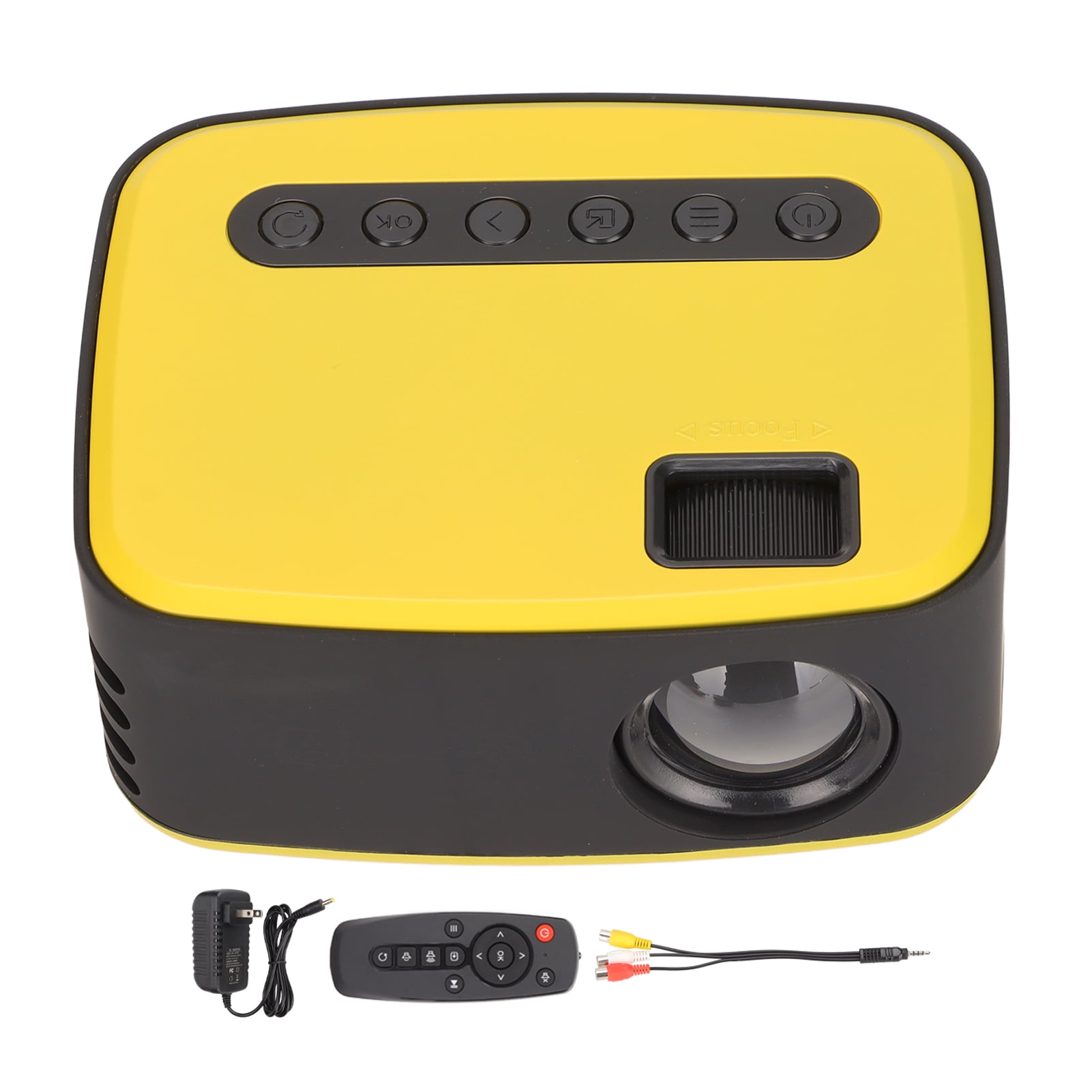 Mini Projector 1920x1080P Micro USB Interface 2W Speaker Black Yellow ...