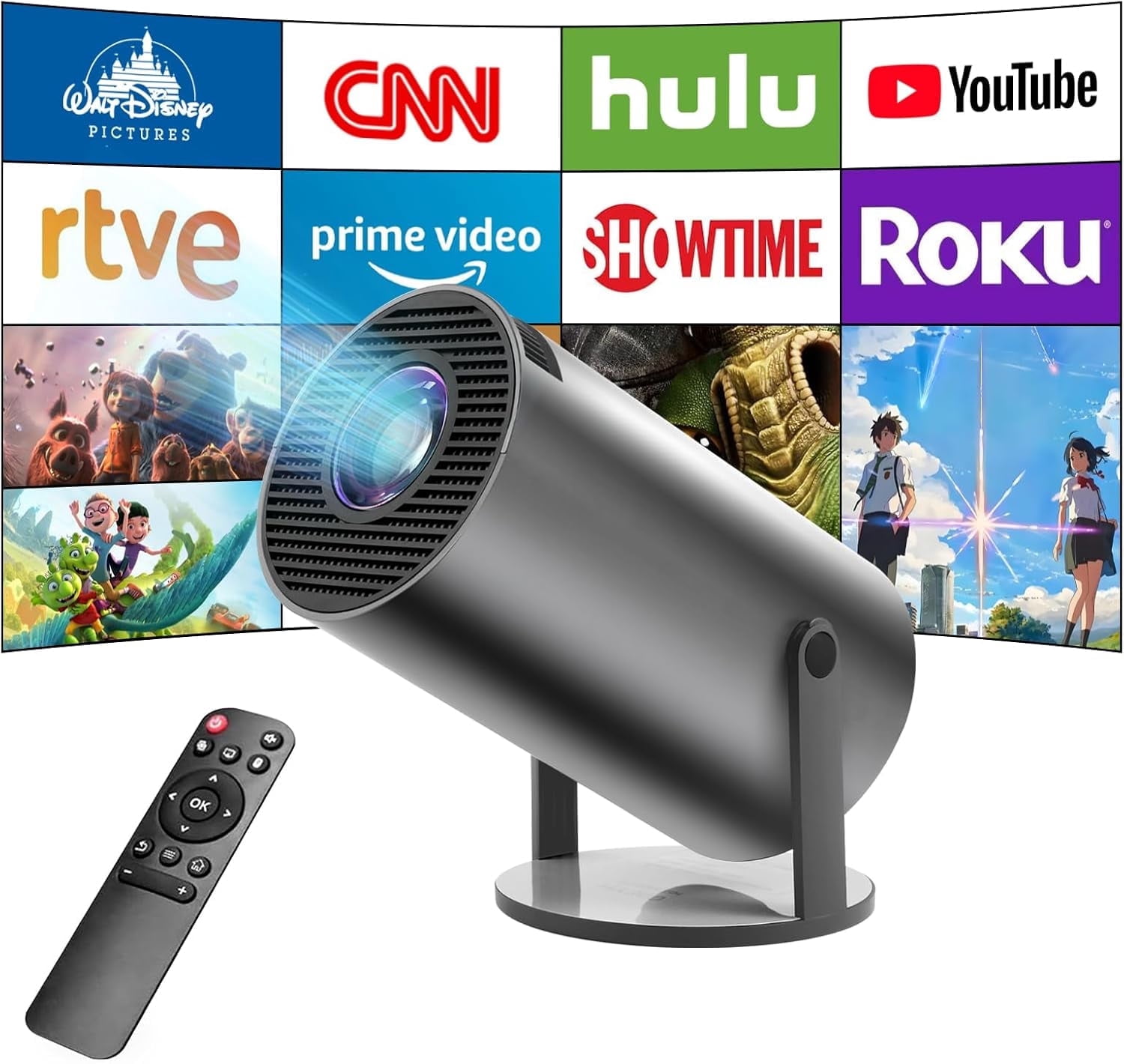 Leyeet Mini Projector, 1080P Portable Projector with Dual-Band WIFI6 ...