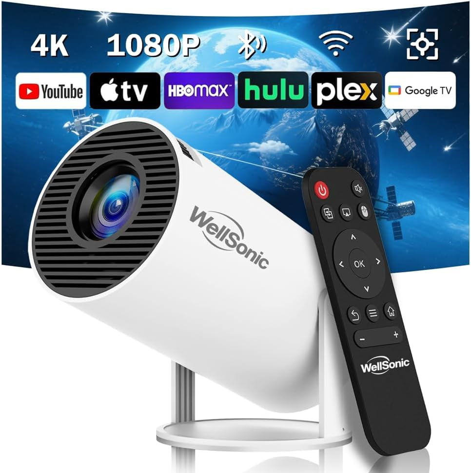 Mini Projector Support 4K, 200 Ansi Outdoor & Home Movie Portable ...