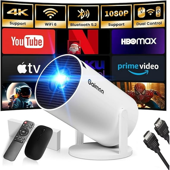 Mini Projector with WiFi and Bluetooth Built-in Apps Smart Projector ...
