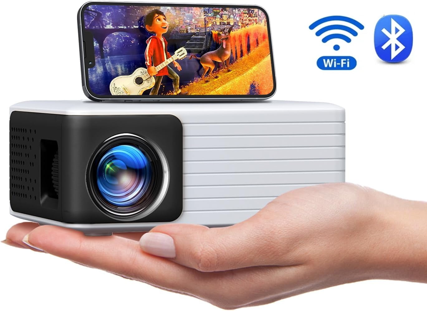 Mini Projector, Yoton Portable Phone Projector 1080P Supported, 6000 ...