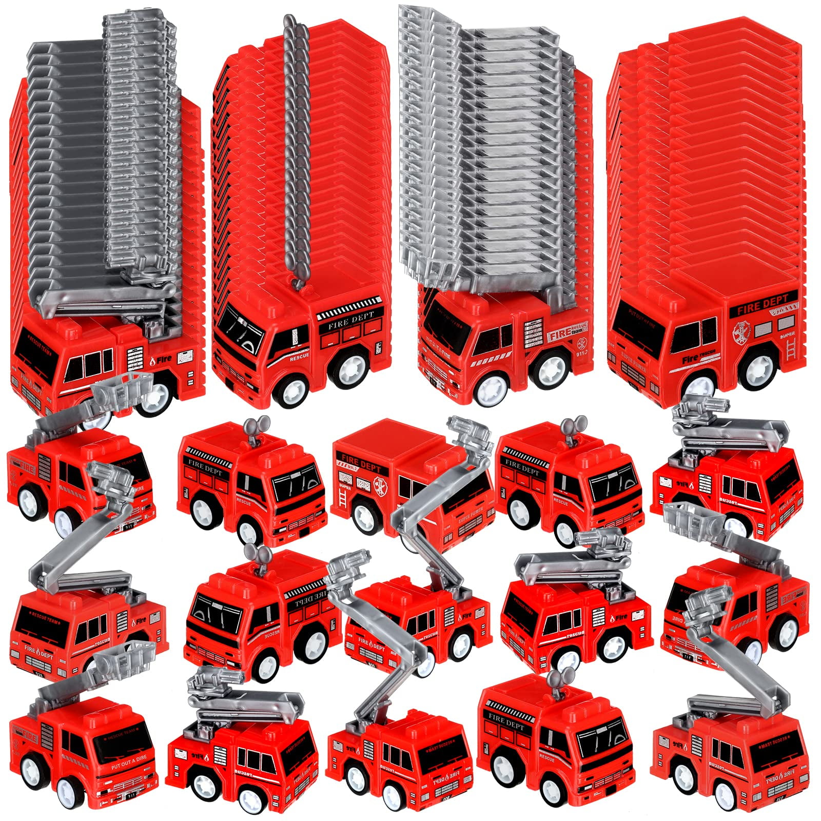 Mini Pullback FireITSC Truck Toy Small Pull Back Firetruck Plastic Fire ...