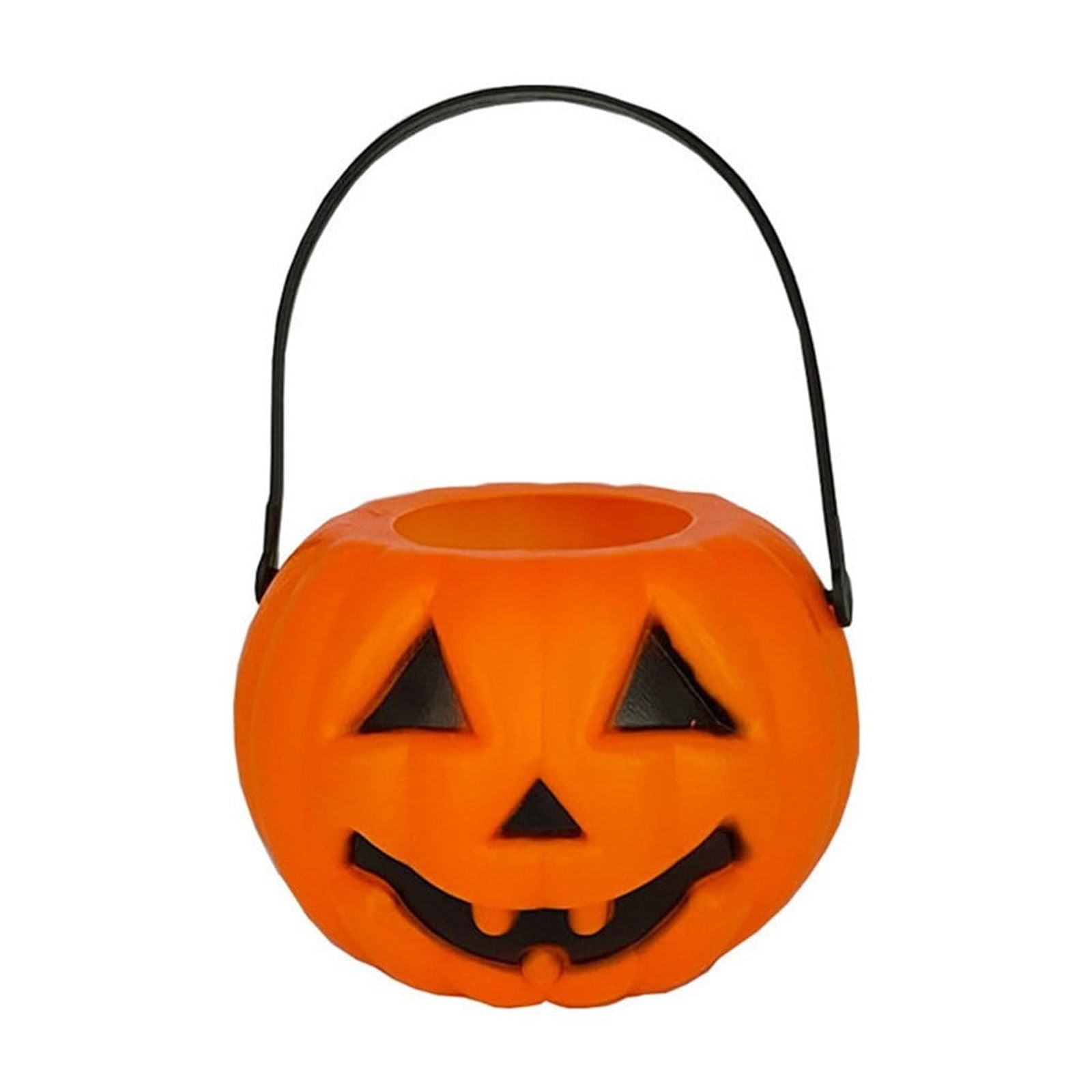 Mini Pumpkin Bucket - 4 Inch Plastic Halloween Candy Pail Carrier for ...