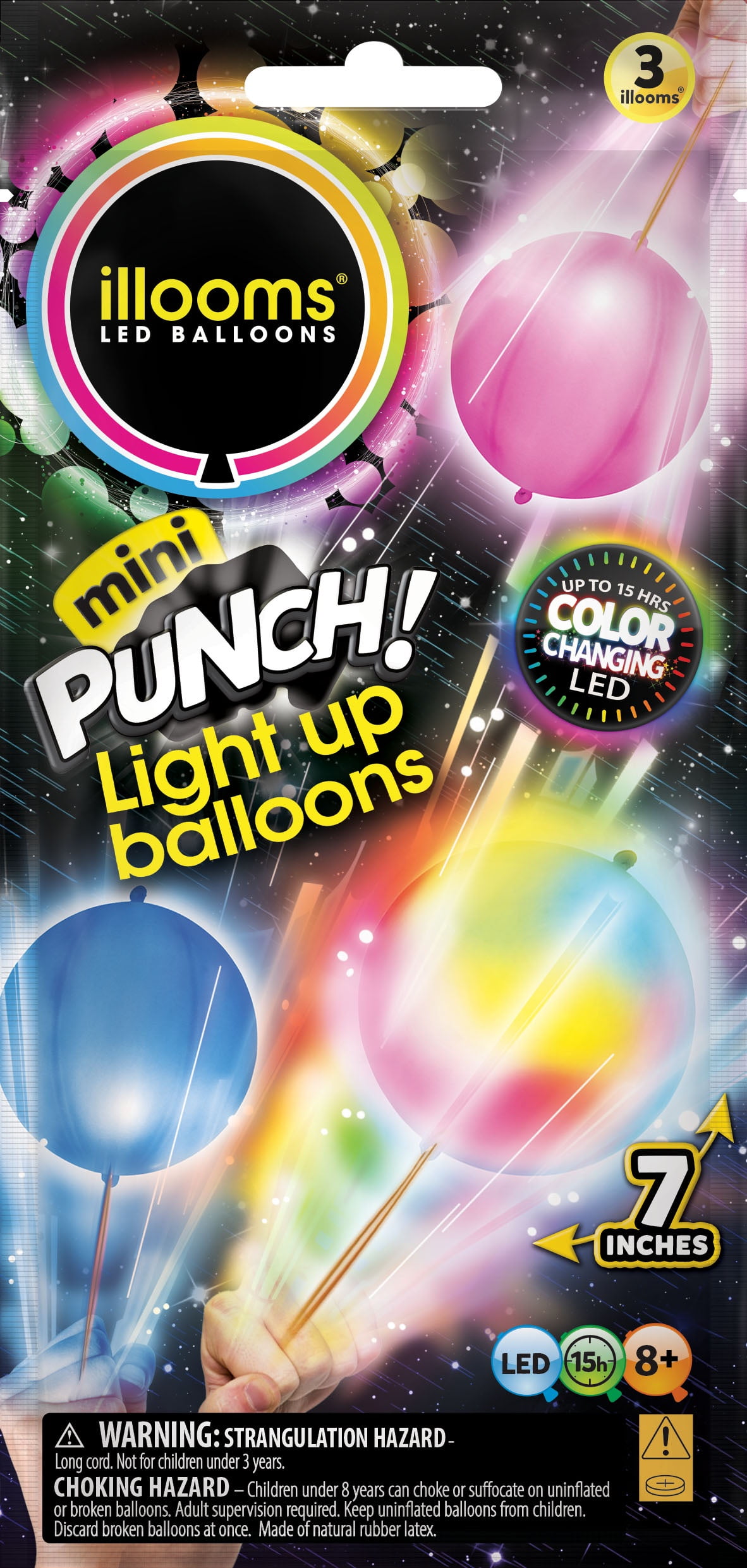 Illooms Light Up Mini Punch Balloon 3 Pack - Walmart.com