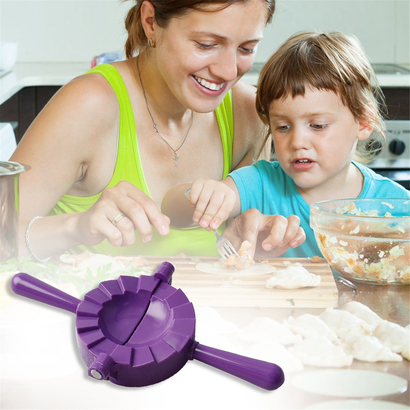 Mini Purple Wonton Dumpling Roll Mold, Ravioli Maker Mold, Dumpling and Pierogi Press, Handheld ...