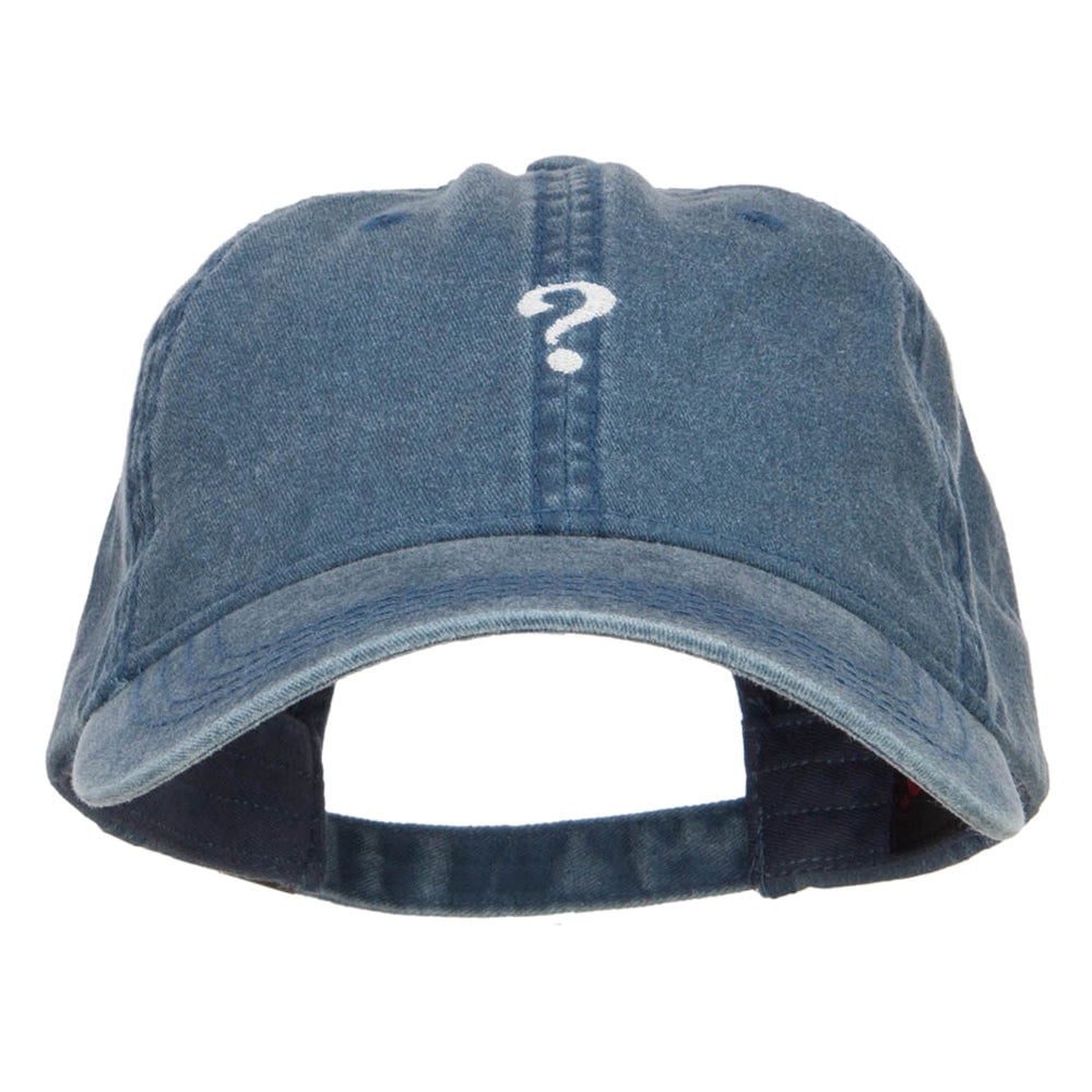 Mini Question Mark Embroidered Washed Cap - Navy OSFM - Walmart.com