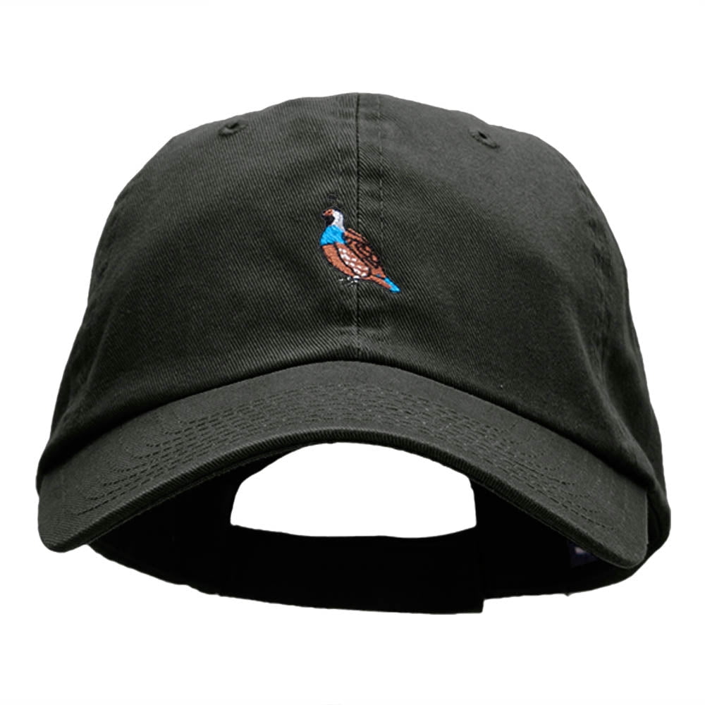 Mini Quial Embroidered Low Profile Dyed Cotton Twill Cap - Black OSFM ...