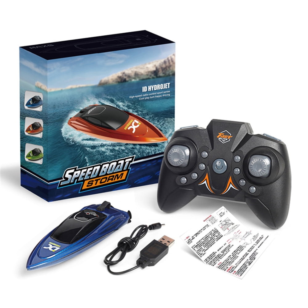 Mini RC Boat 5km/h Radio Remote Controlled High Speed Ship with LED ...