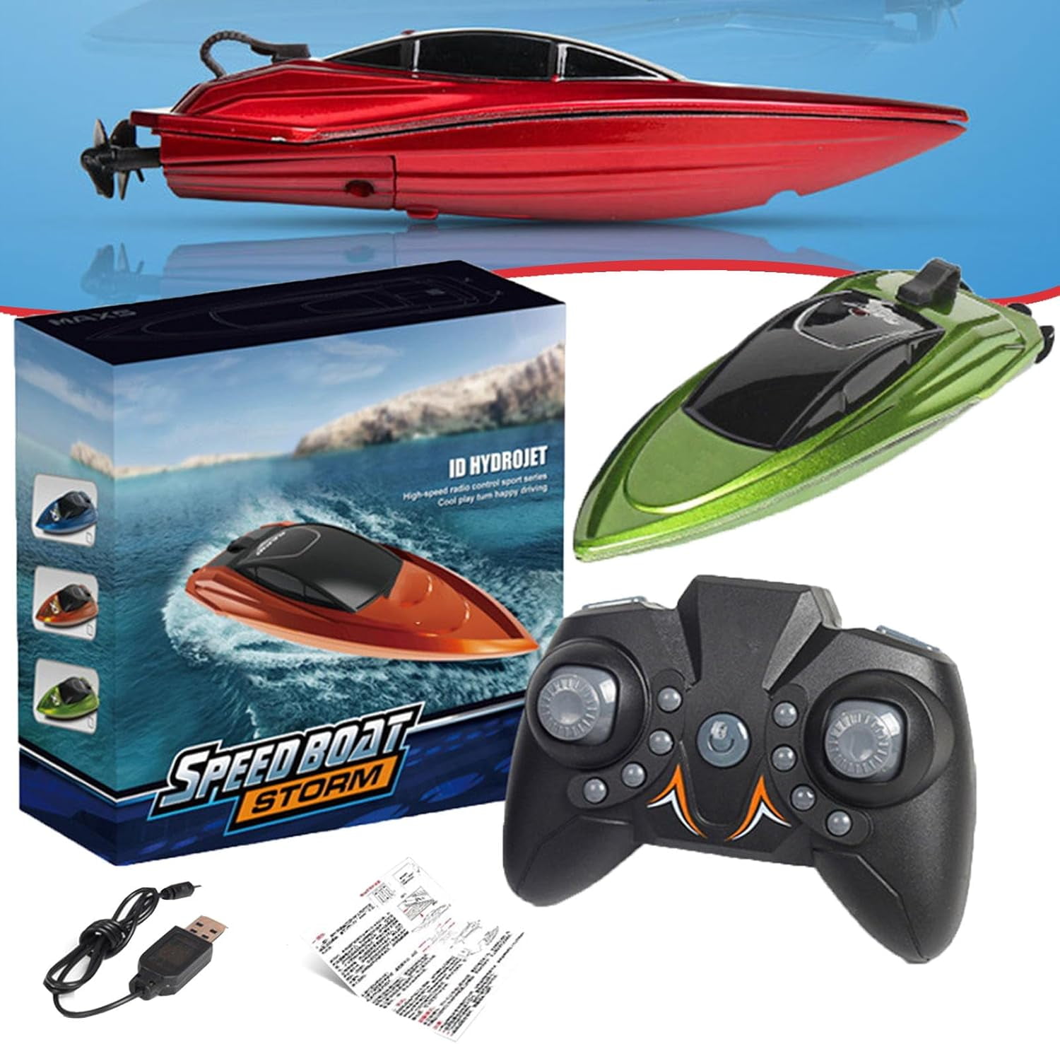 Mini RC Boat Electric Speedboat, RC Boats for Kids, Fast Remote Control ...