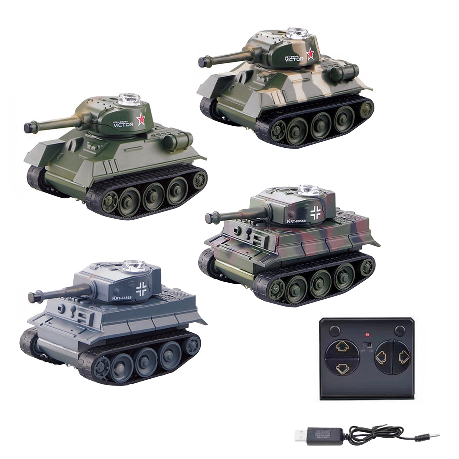 Mini RC German Tiger Tank Toy - 1:72 Scale Remote Control Battle Tank ...