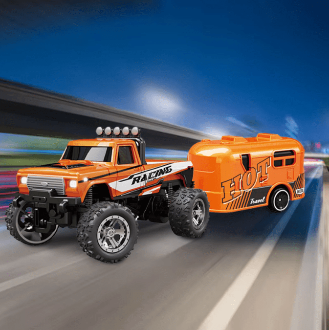 Mini RC Monster Truck, 1:64 Scale Remote Control Car with Lights, 2 ...