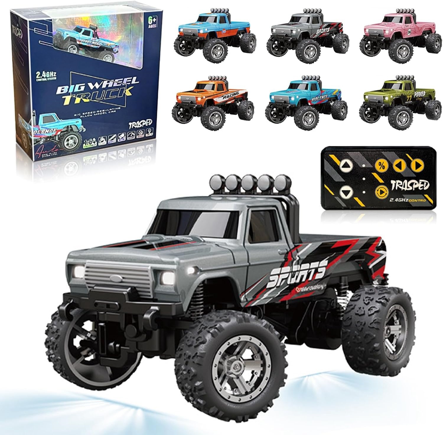 Mini RC Monster Truck, Remote Control Car, 1:64 Scale Monster Truck ...