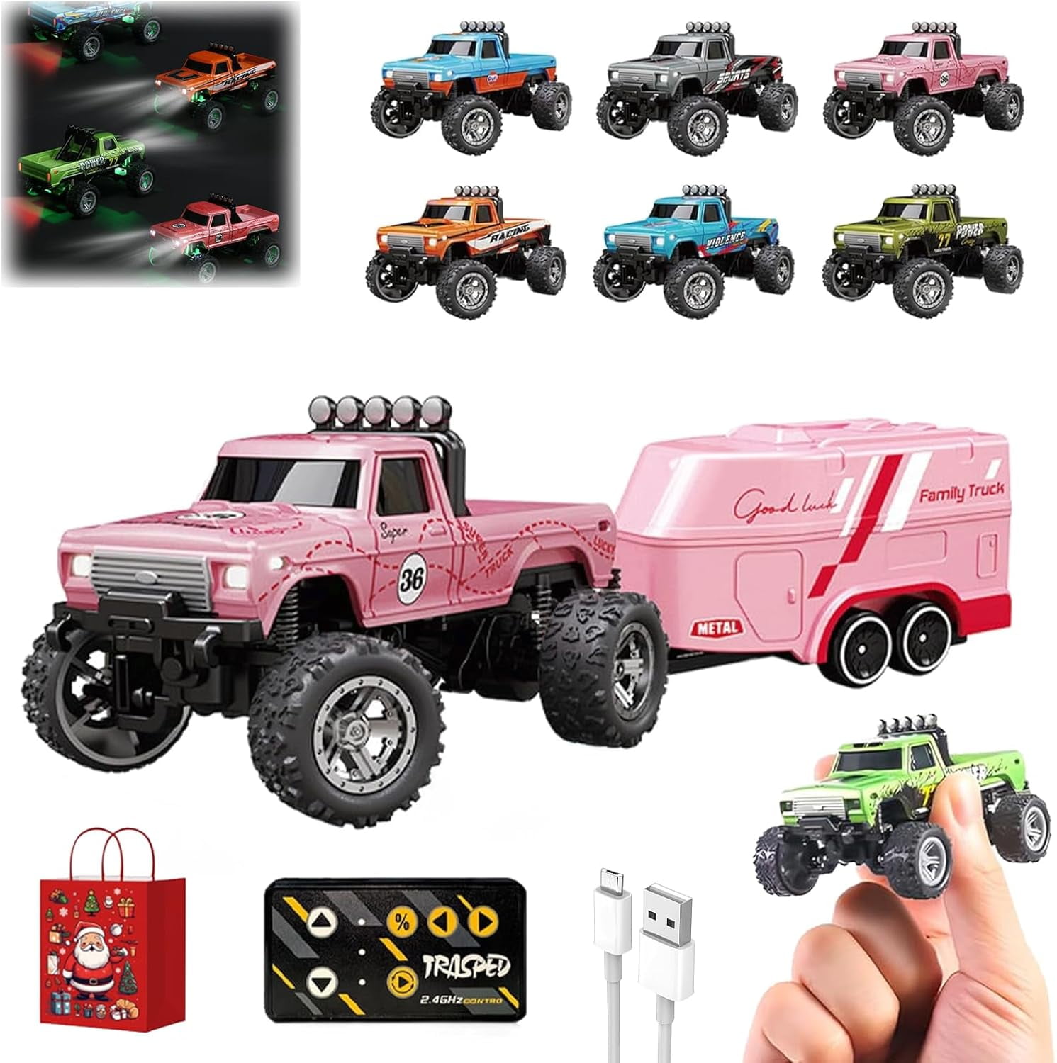 Mini RC Monster Truck, Mini RC Monster Truck USBC Rechargeable ...