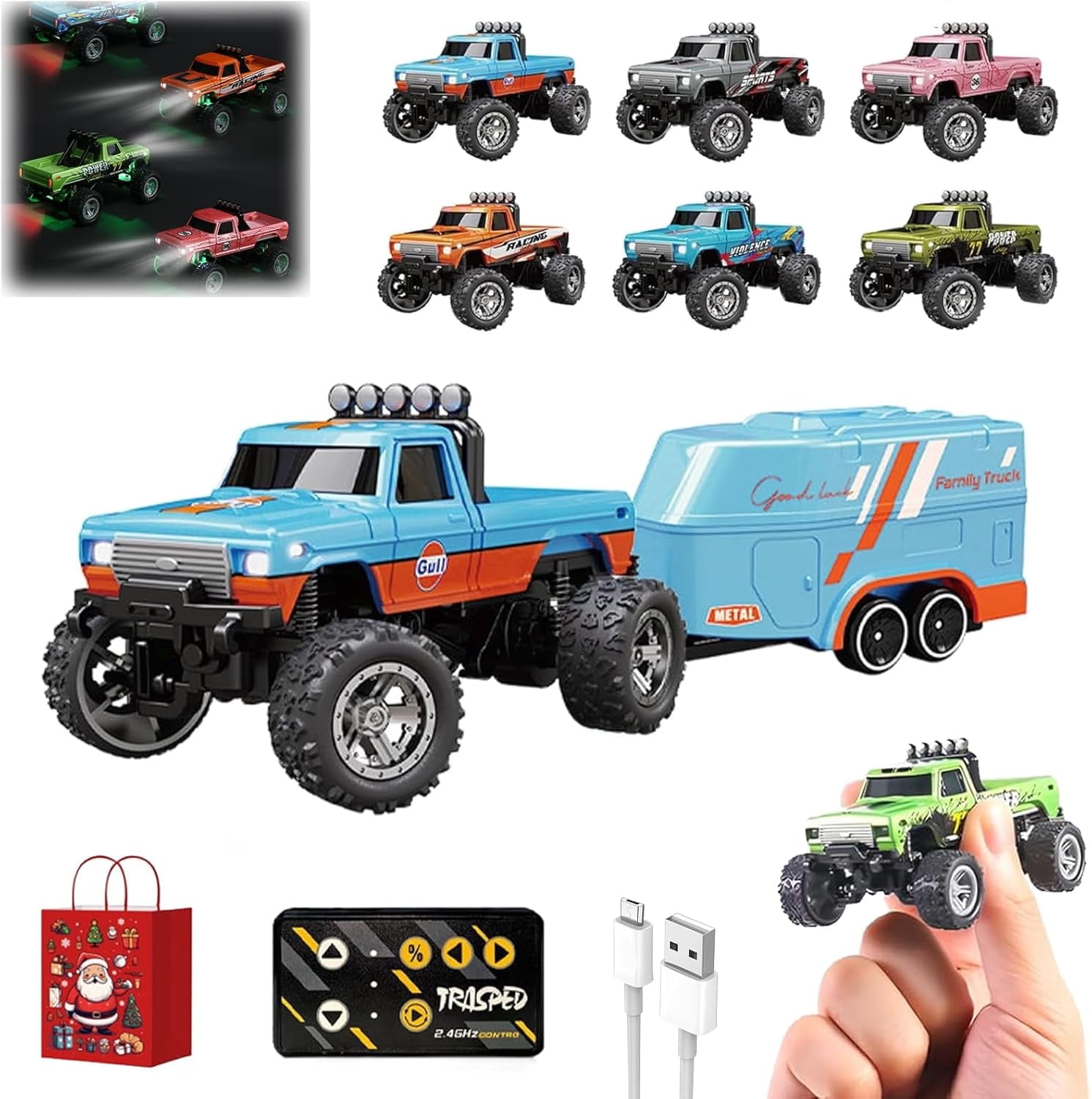 Mini RC Monster Truck, Mini RC Monster Truck USBC Rechargeable ...