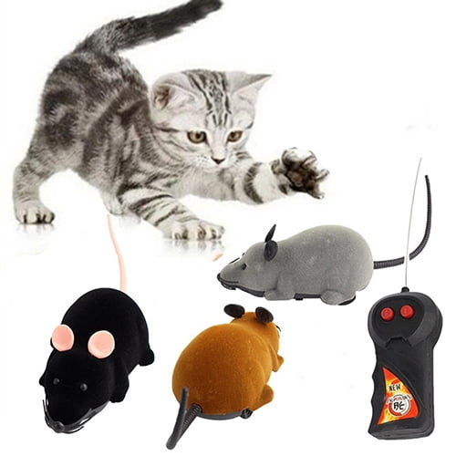 Mini RC Simulation Plush Mouse Tricky Plastic Flocking Wireless Toy for ...