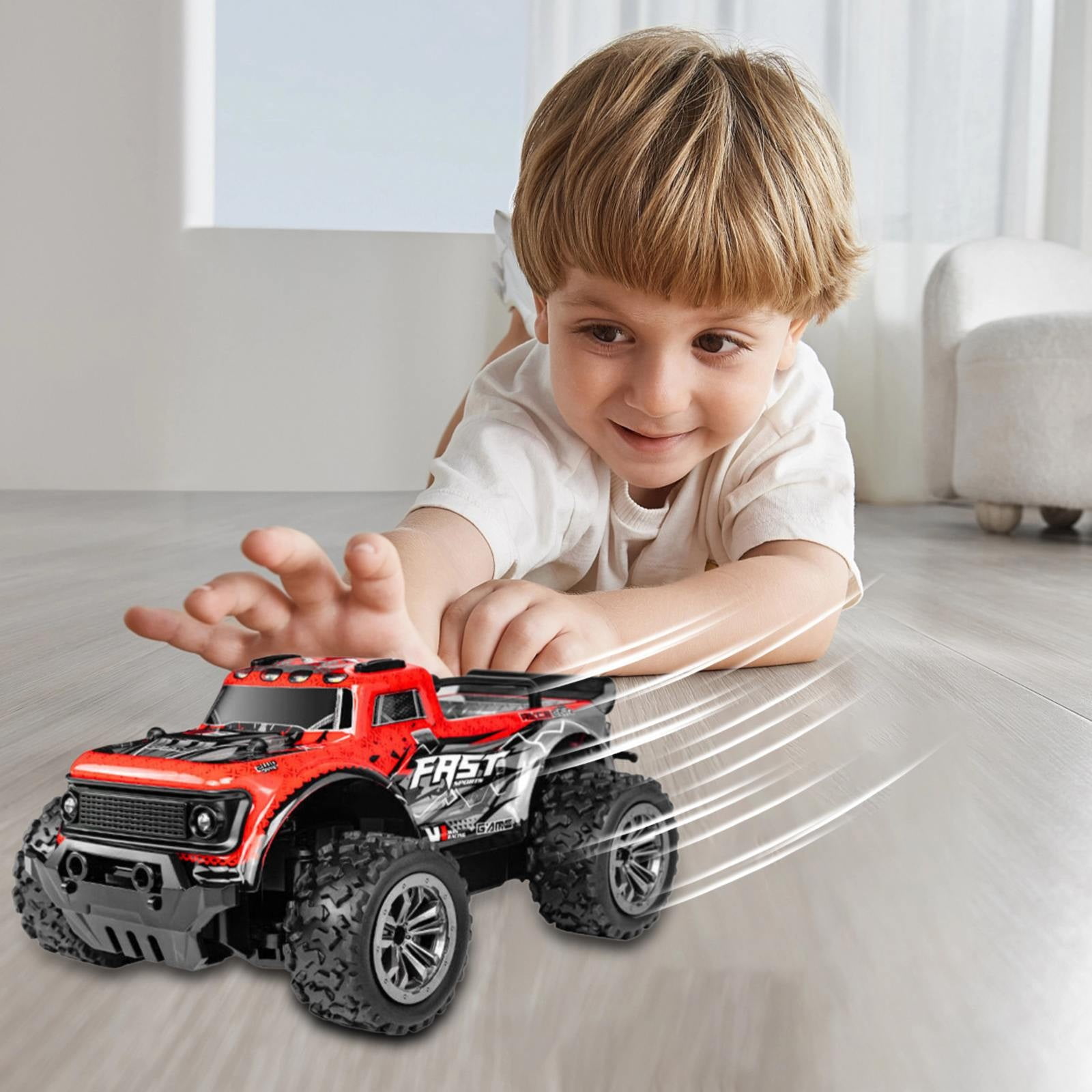 Mini RC Truck 2.4G Remote USB Charging Off Road Trailer Alloy Case 1:64 ...