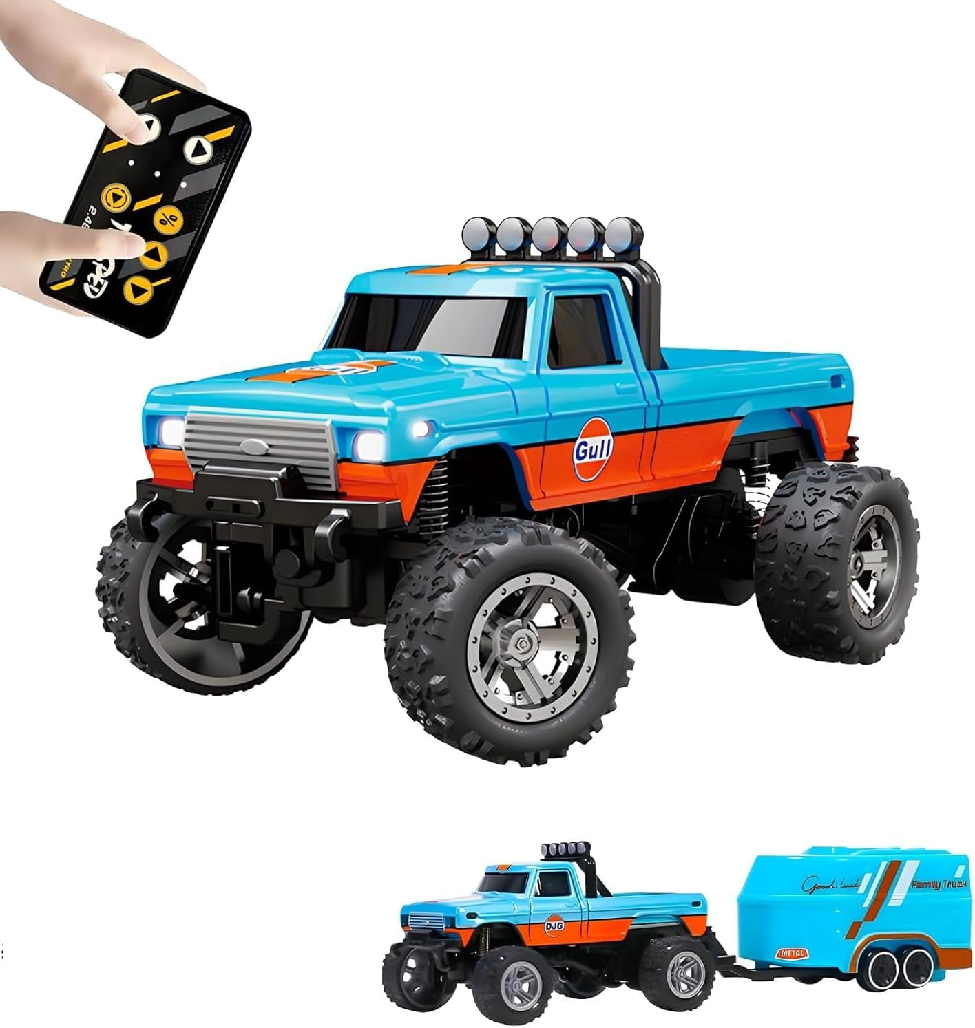 Mini RC Truck, Mini RC Monster Truck, 1:64 Scale Monster Truck Remote ...