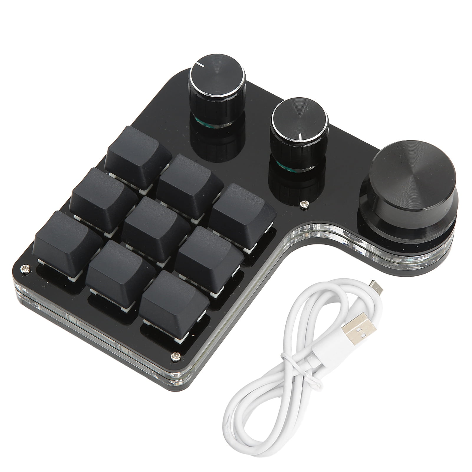 Mini RGB Gaming Keypad, 3 Knobs, 9 Key Programmable Keypad with Blue ...