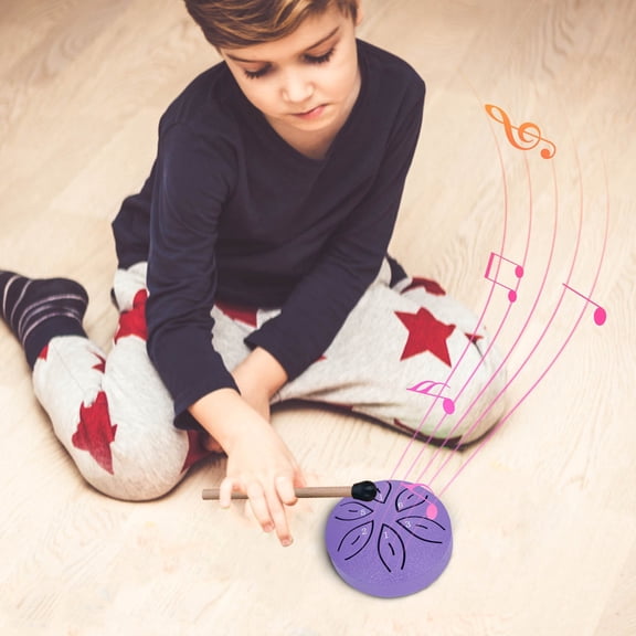Mini Rain Drum Percussion Instrument, 3-Inch Steel Tongue Drum with 6 ...