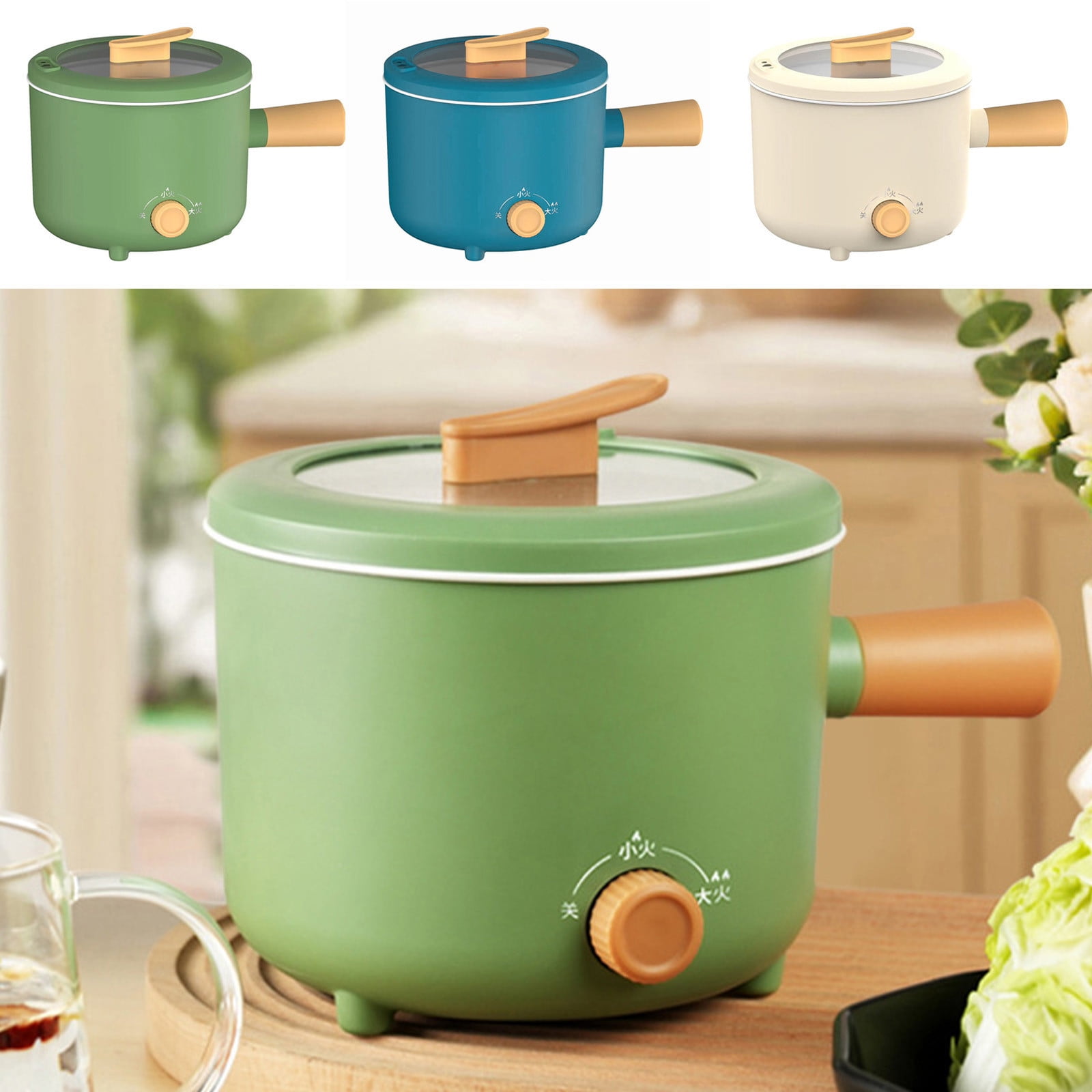 Mini Ramen Cooker - Portable Hot Pot for Noodles, Pasta, Soup - Ceramic ...