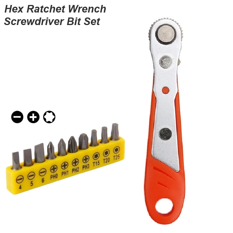 Mini Ratchet Wrench Screwdriver 1/4 Hex Adjustable Quick Release Socket ...