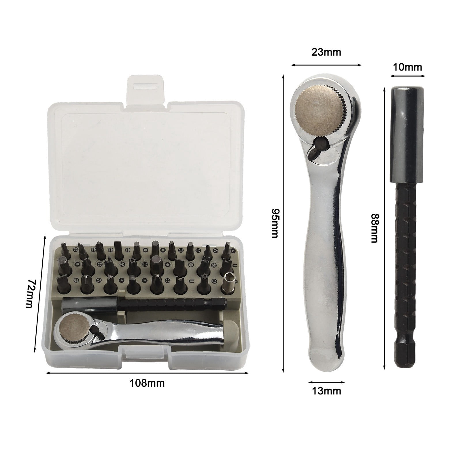 Mini Ratchet Wrench Set Ratchet Screwdriver 72 Tooth With 26pcs Drill ...