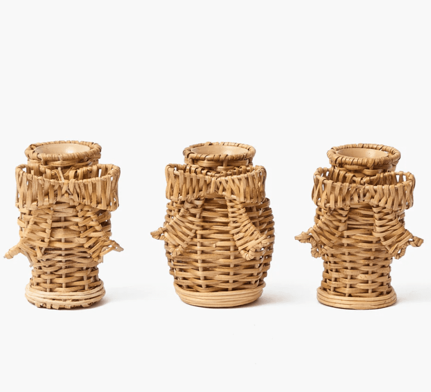 Mini Rattan Bow Vases (Set of 3) Easter Outdoor Decorations Outdoor ...