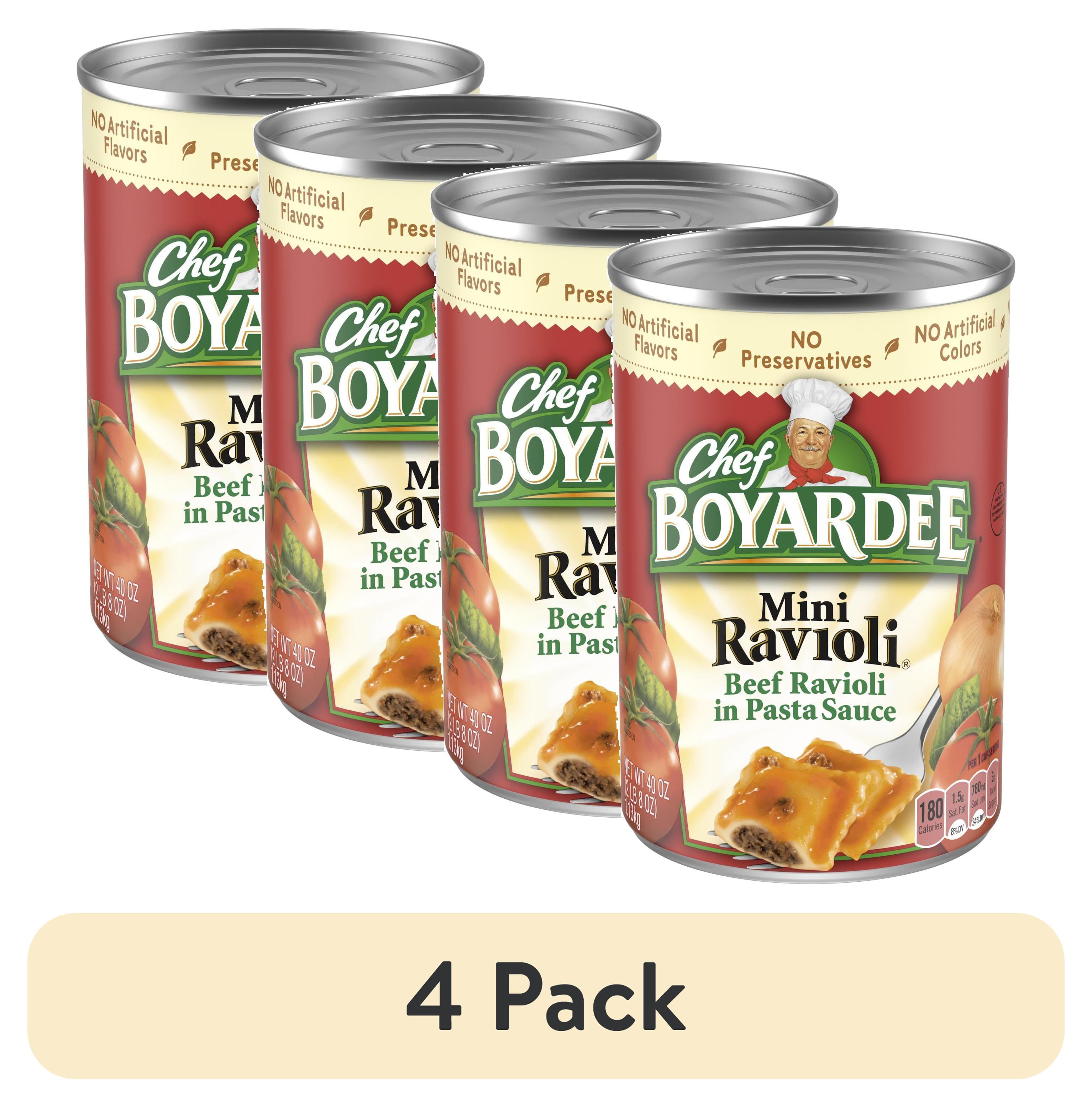 (4 pack) Chef Boyardee Mini Ravioli in Tomato Sauce, Microwave Pasta ...