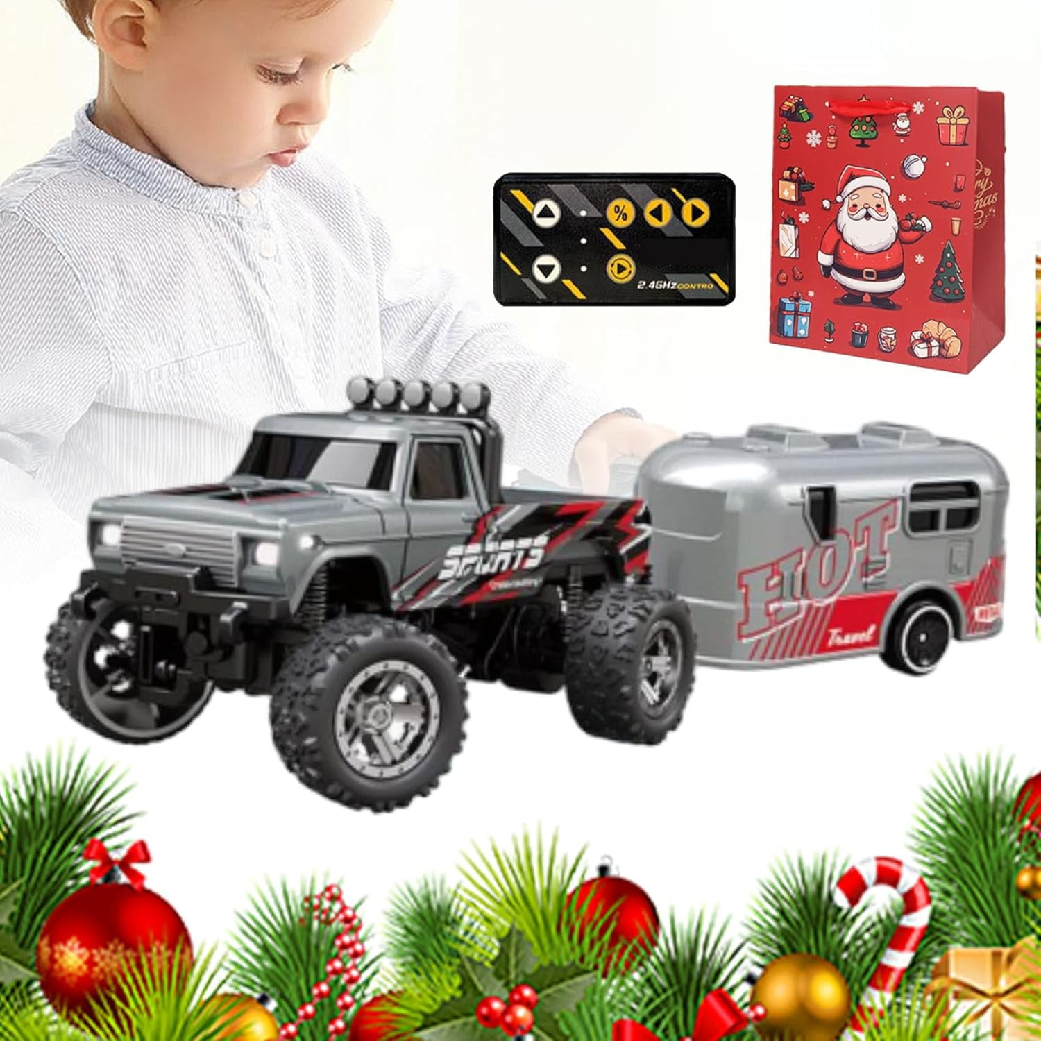 Mini Rc Monster Truck, 2025 New Mini Rc Monster Truck 1/64, Rc Semi ...