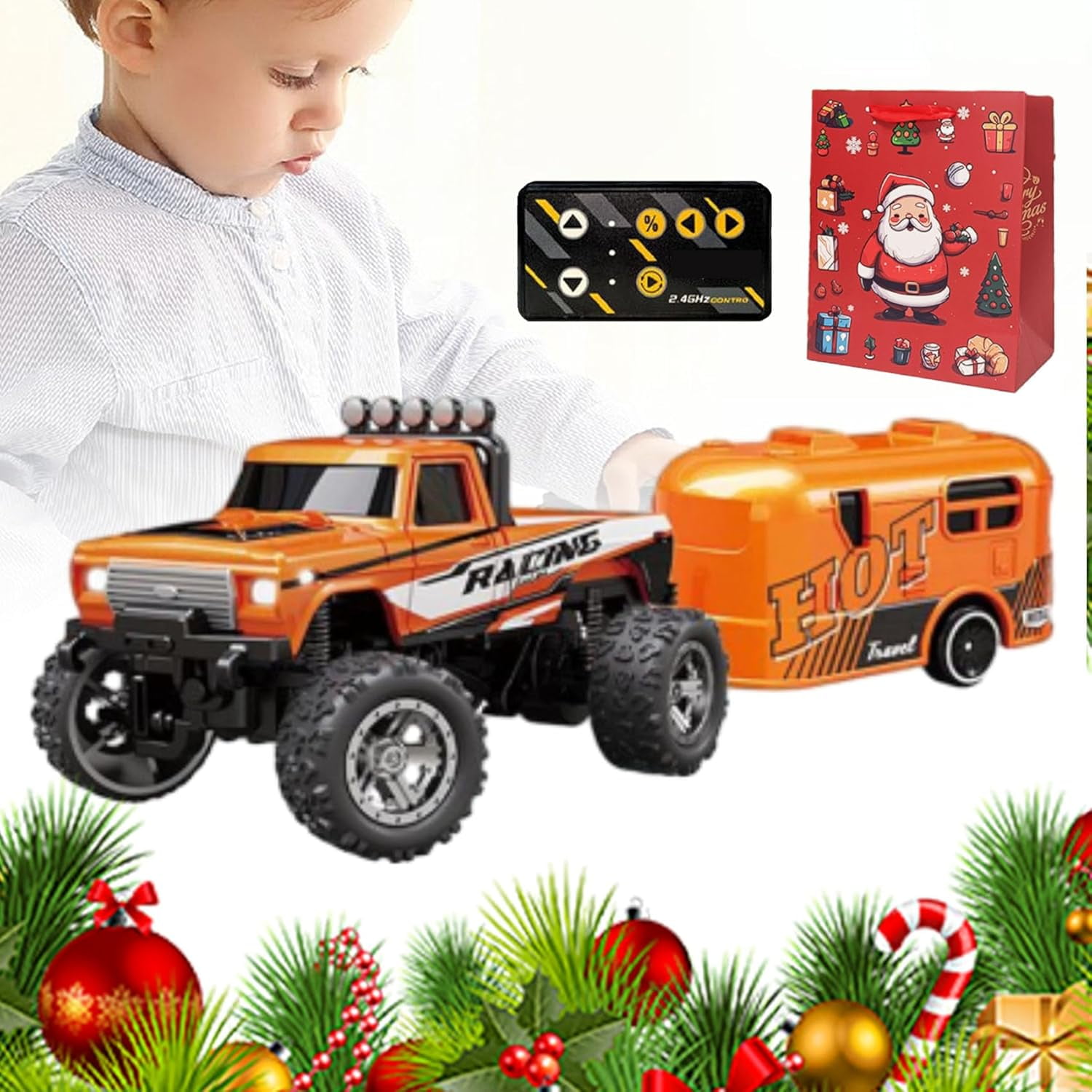 Mini Rc Monster Truck, 2025 New Mini Rc Monster Truck 1/64, Rc Semi ...