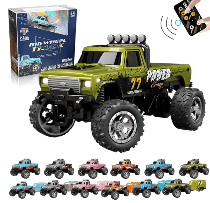 Mini Rc Monster Truck, 2025 New Mini Rc Monster Truck 1/64, Rc Semi ...