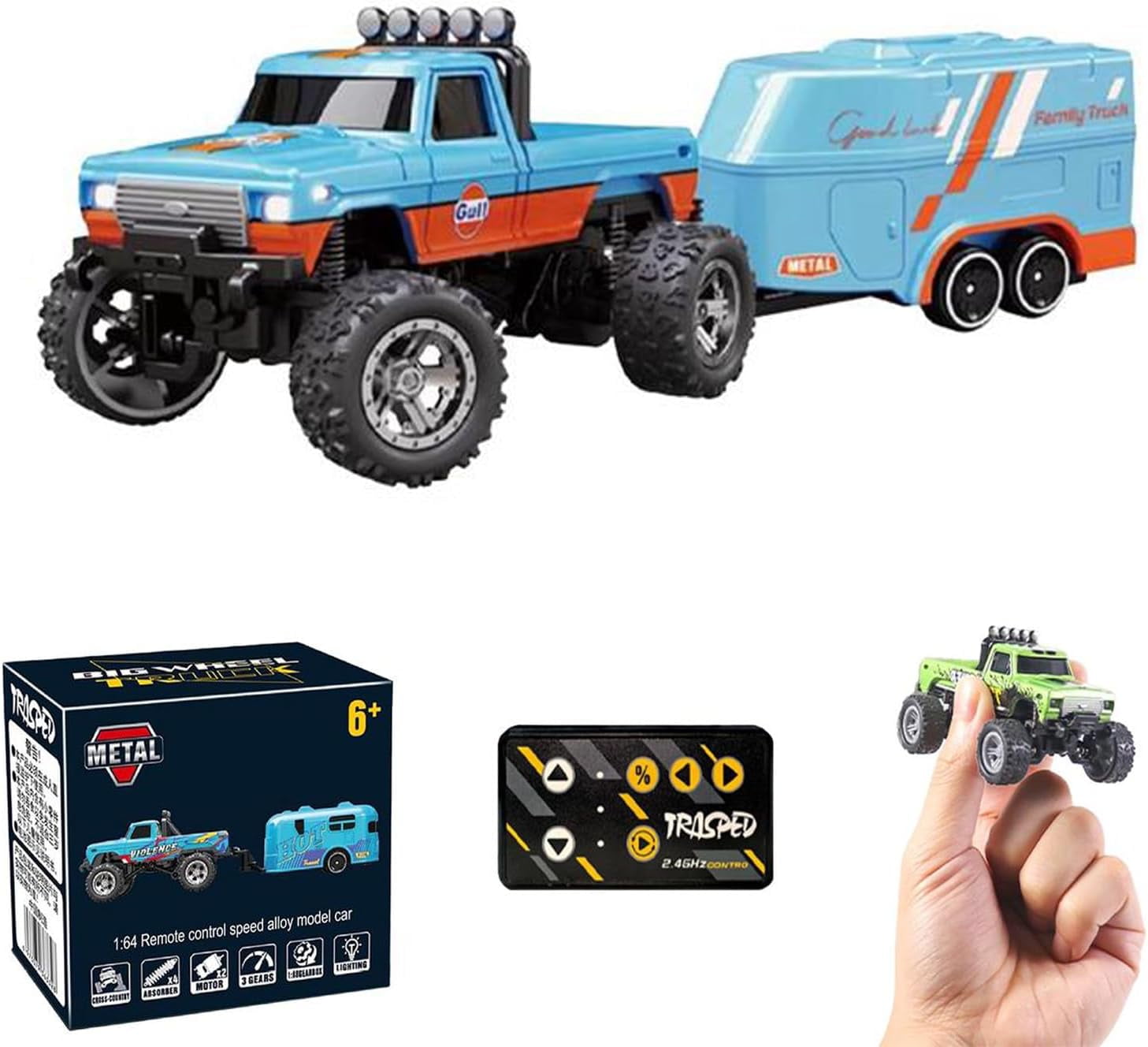 Mini Rc Monster Truck, Monster Truck Remote Control Car, Rechargeable ...