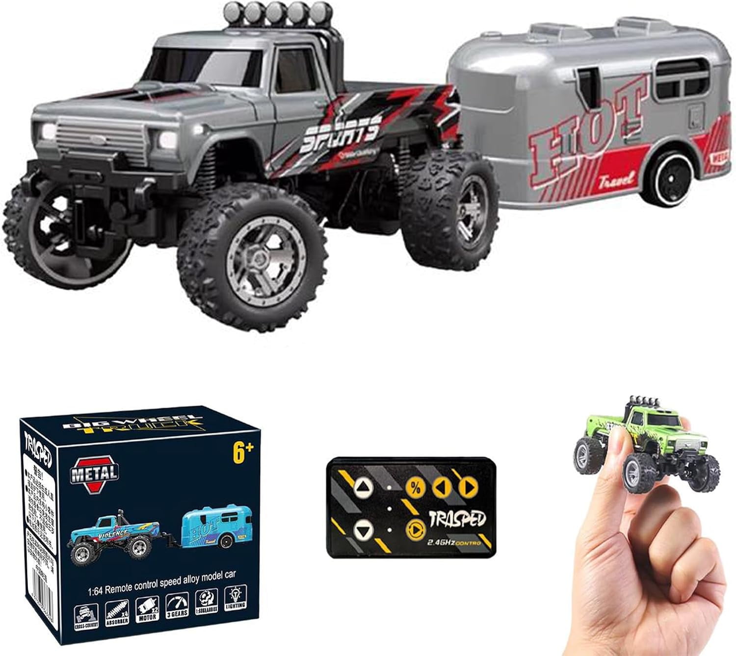 Mini Rc Monster Truck, Monster Truck Remote Control Car, Rechargeable ...