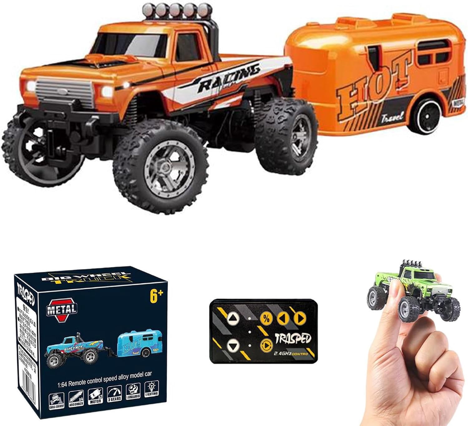Mini Rc Monster Truck, Monster Truck Remote Control Car, Rechargeable ...