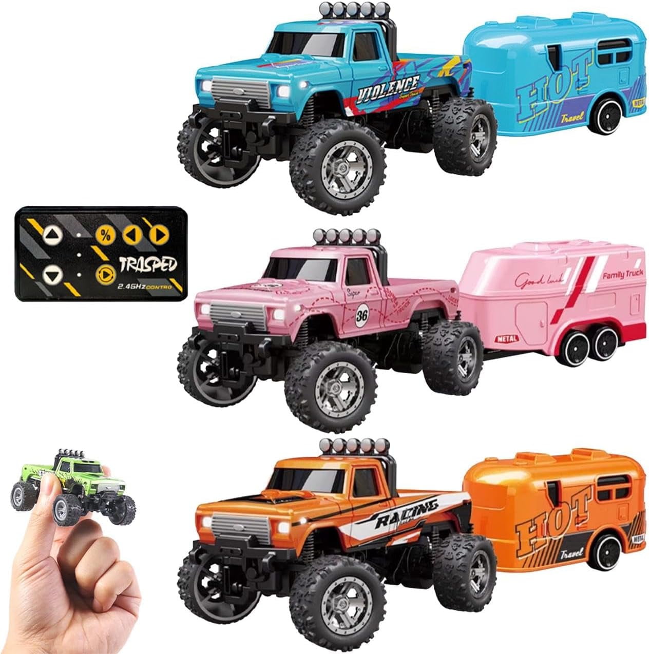 Mini Rc Monster Truck, Monster Truck Remote Control Car, Rechargeable ...