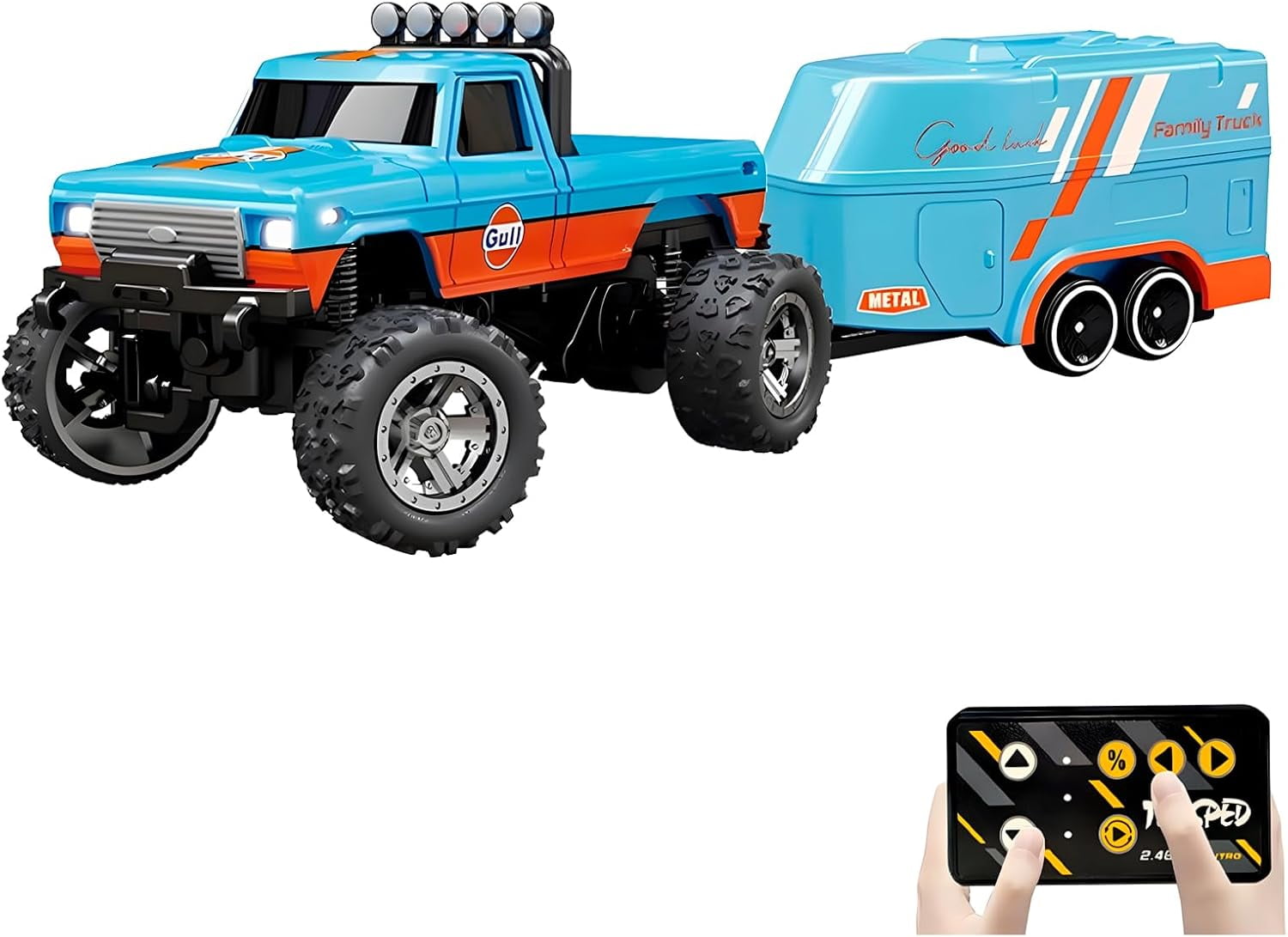 Mini Rc Off-Road Truck, 1:64 Scale Monster Truck with 2.4Ghz Remote Control, Adjustable Speed ...