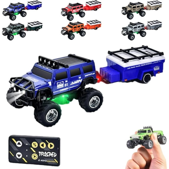 Mini Rc Off-Road Truck with Lights, 1:64 Scale Mini Rc Monster Trucks ...