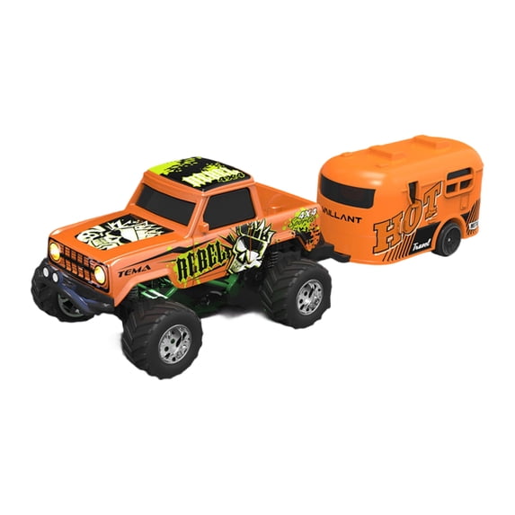 Mini Rc Truck, 1:64 Scale Monster Truck Remote Control Car with Lights ...
