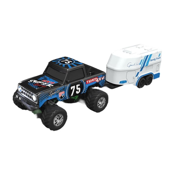 Mini Rc Truck, 1:64 Scale Monster Truck Remote Control Car with Lights ...