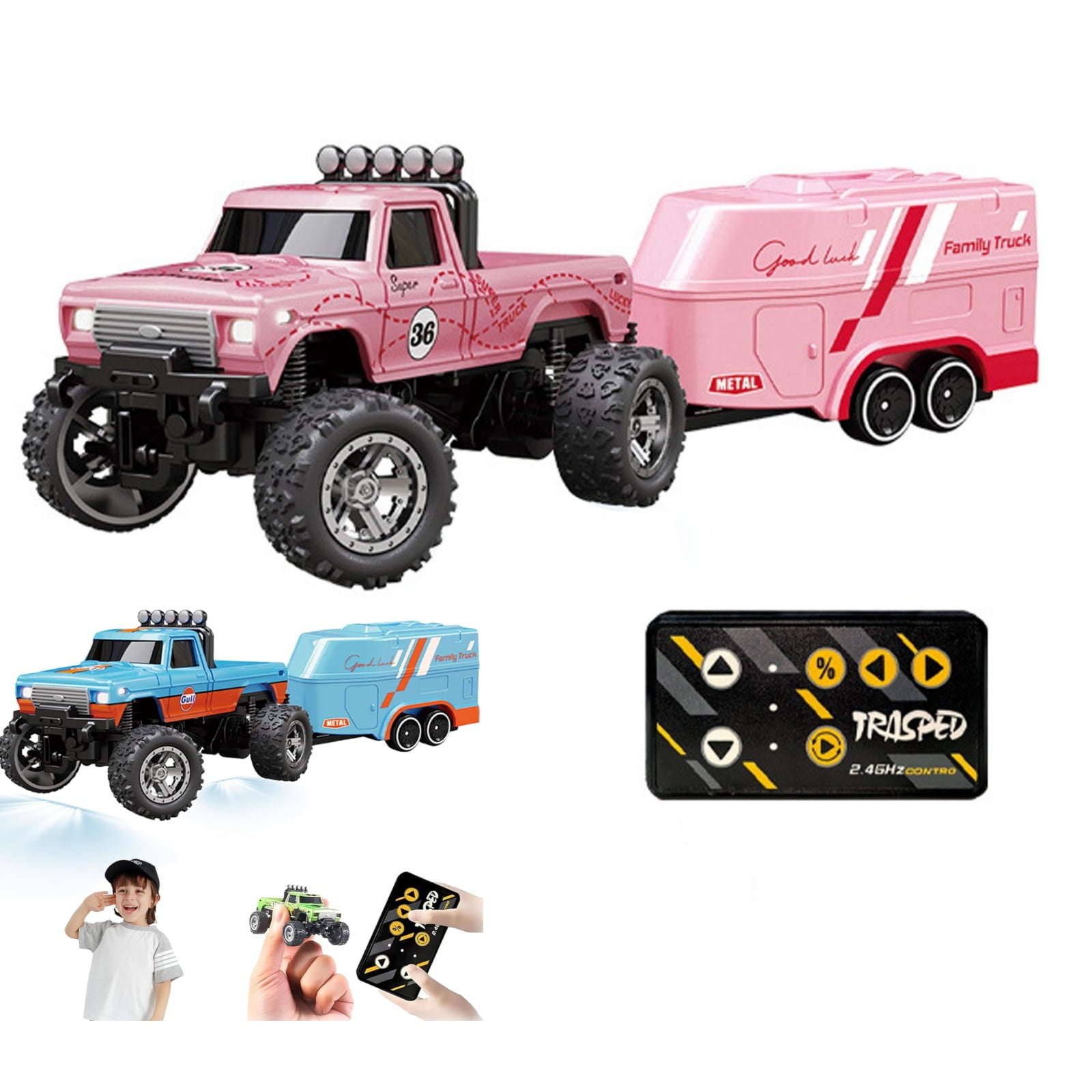 Mini RC Monster Truck, Mini RC Monster Truck 1:64 Scale Alloy, 2.4 Ghz ...