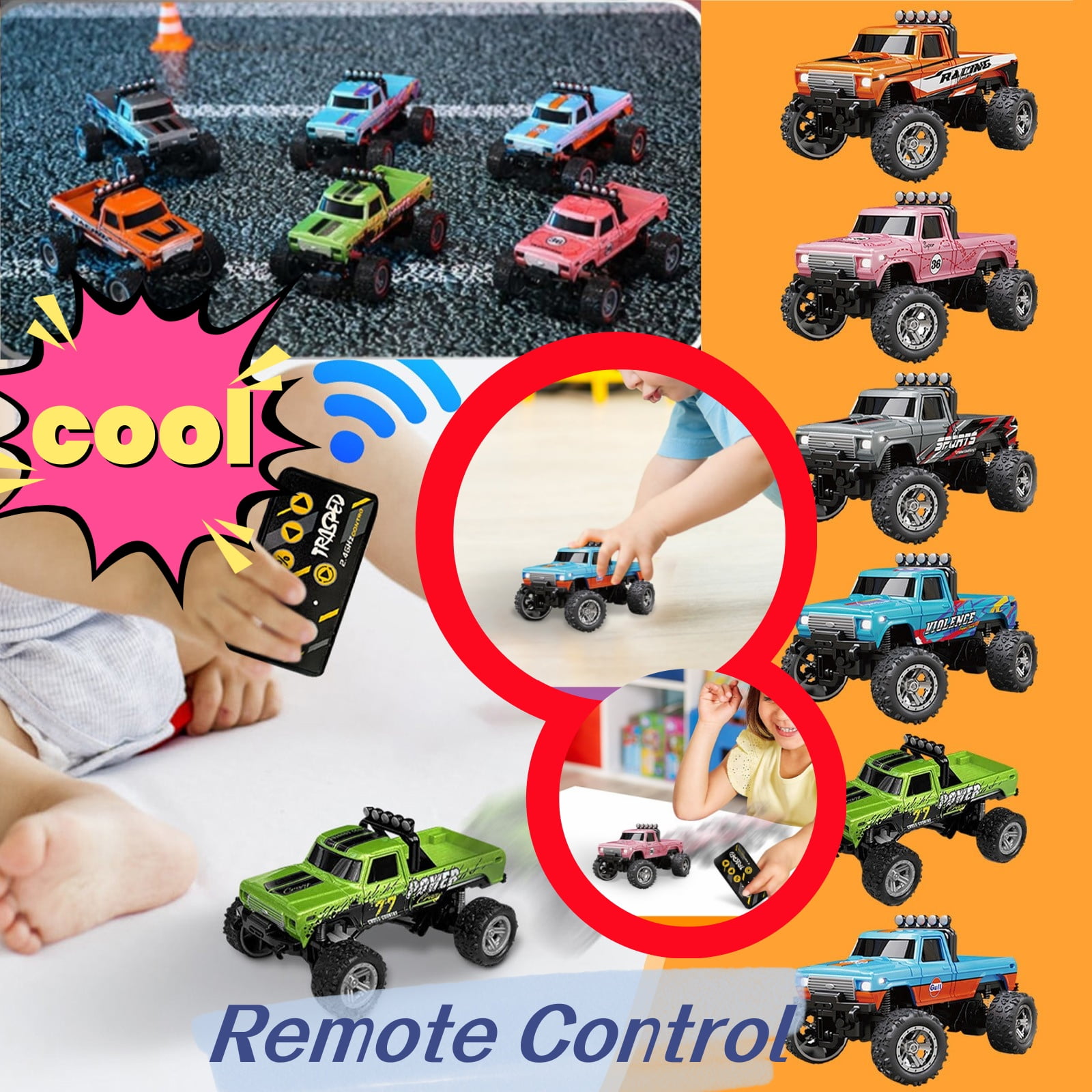 Mini Rc Truck with Trailer, Mini Rc Monster Truck, Monster Truck Toys ...