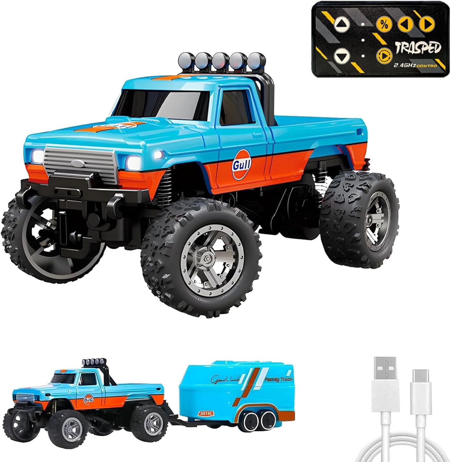 Mini Rc Truck with Trailer, Mini Rc Monster Truck, Monster Truck Toys ...