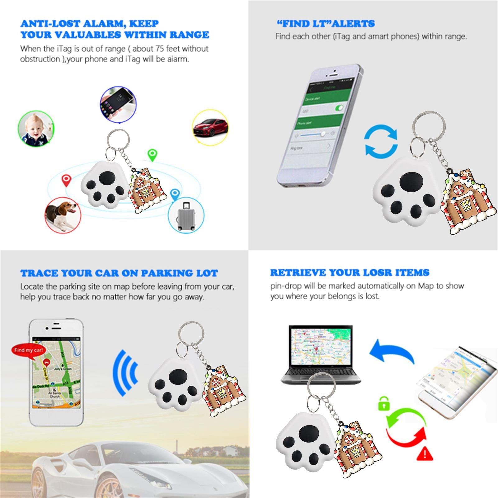 Mini Real Portable Keys Locator, -ltime Finder Device Smart Kids Life ...