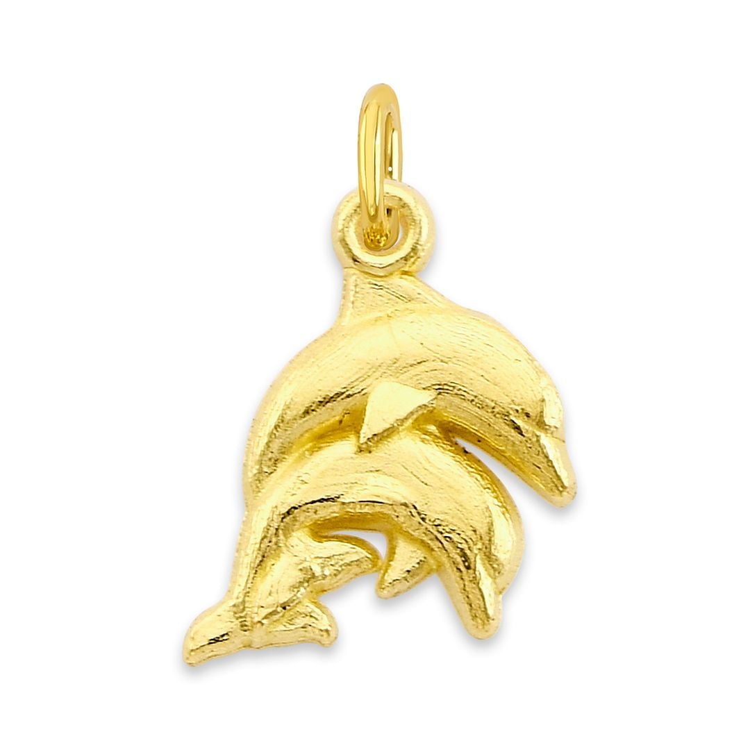 Golden Fire Solid 14k Gold Dolphin Charm - Symbolic Gifts for Women ...