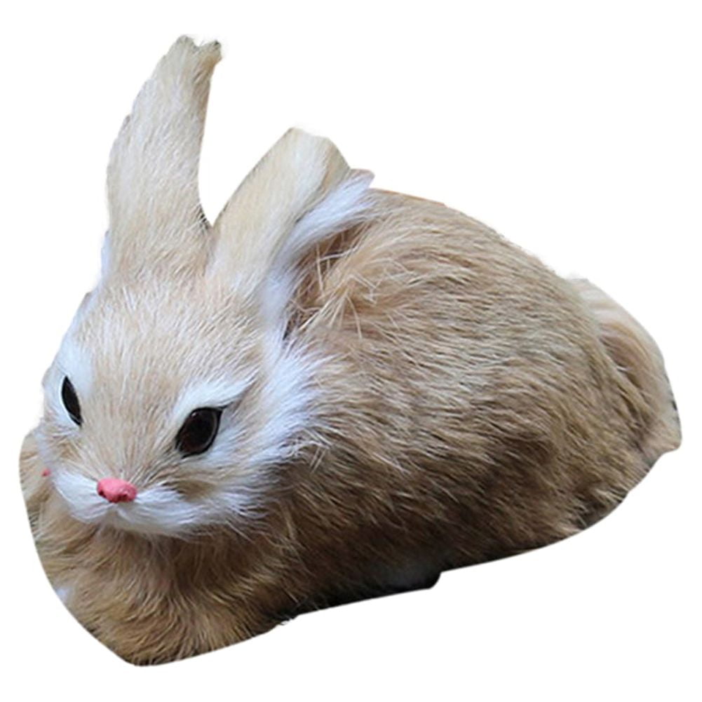 Mini Realistic Plush Rabbit Lifelike Animal Easter Home Ornament ...