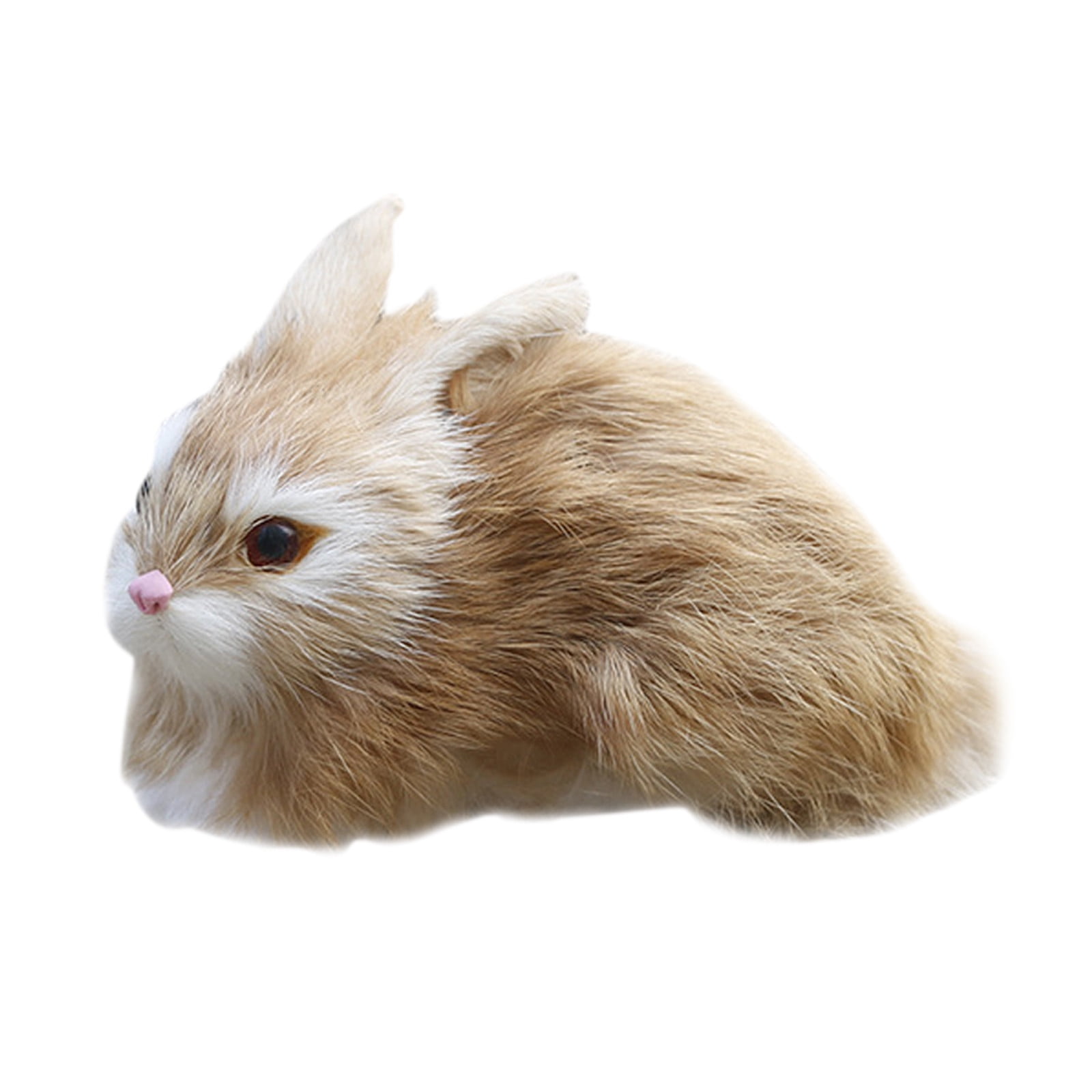 Mini Realistic Plush Rabbits Figurines Cute Easter Bunnies Doll Farm ...