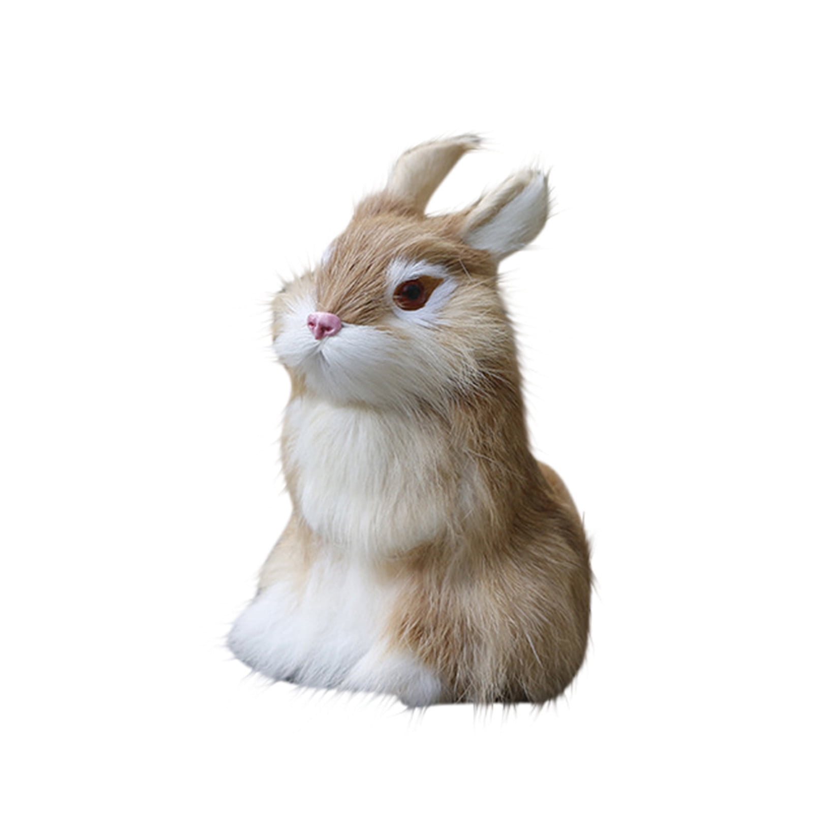 Mini Realistic Plush Rabbits Simulation Animal Model Decoration ...