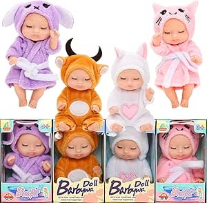Mini Reborn Baby Dolls 4.3 Inch Lifelike Cute Reborn Babies Animal with ...