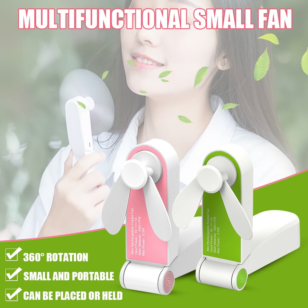Mini Rechargeable Portable Foldable Fan | USB Charging Quiet Desktop ...