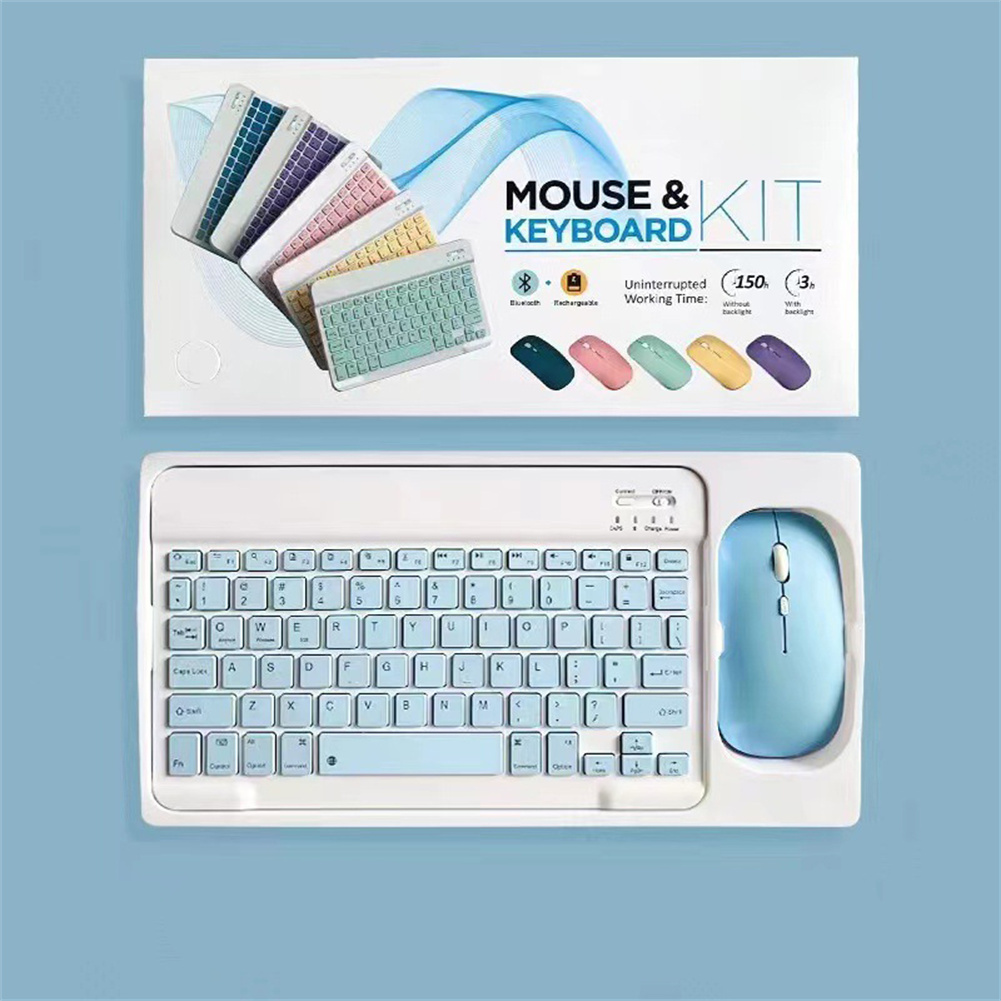 Mini Rechargeable Wireless Bluetooth Keyboard Mouse Set For Tablet Phone